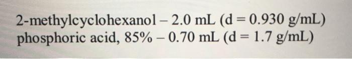 Solved Name: Lab 12: Dehydration of 2-methylcyclohexanol | Chegg.com