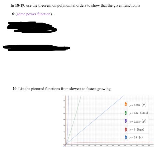 Solved In 18-19, use the theorem on polynomial orders to | Chegg.com