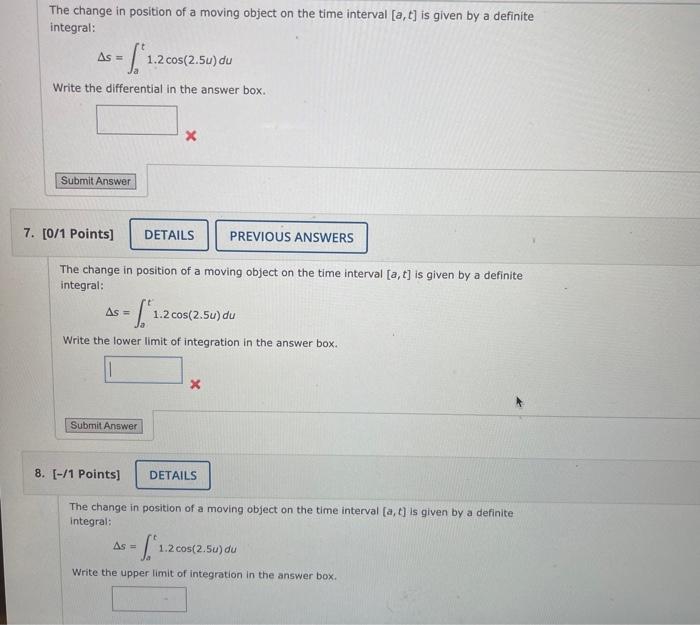 Solved The change in position of a moving object on the time | Chegg.com