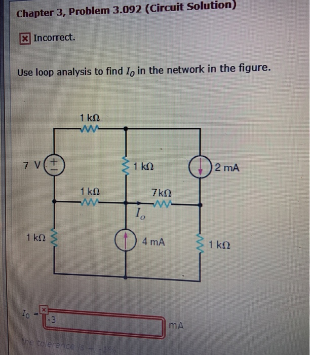 Solved Chapter 3, Problem 3.092 (Circuit Solution) X | Chegg.com