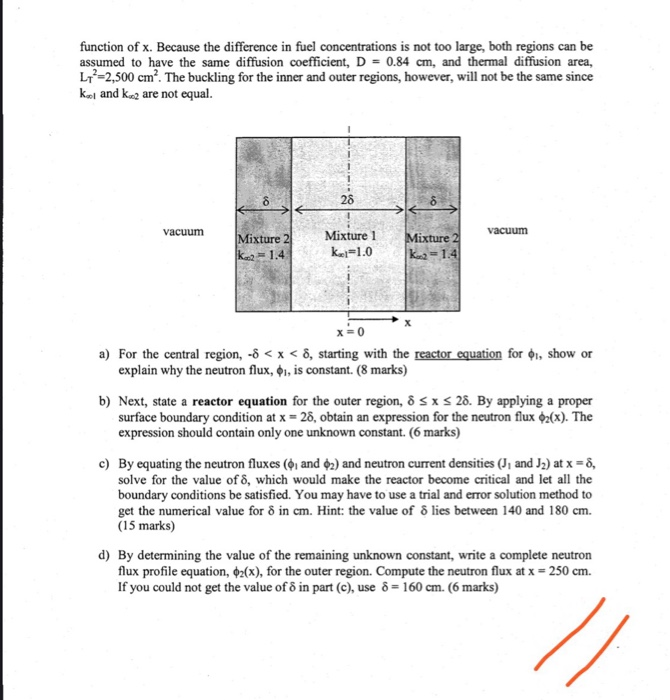 An infinitely long slab reactor of total thickness 48 | Chegg.com