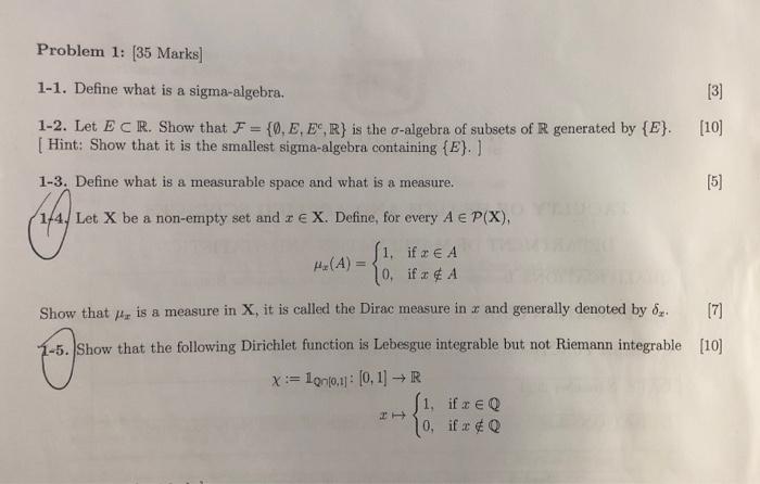 Solved Problem 1: (35 Marks) 1-1. Define what is a | Chegg.com