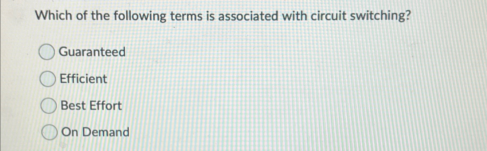 Solved Which of the following terms is associated with | Chegg.com