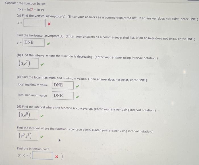 [solved] Consider The Function Below F X Ln 7 Ln X