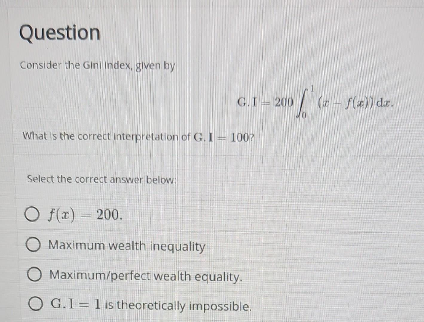 Solved Consider the Gini index, given by | Chegg.com