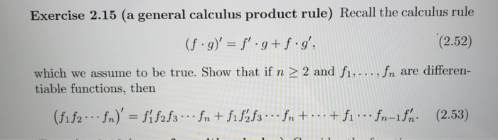 Solved Exercise 2.15 (a general calculus product rule) | Chegg.com