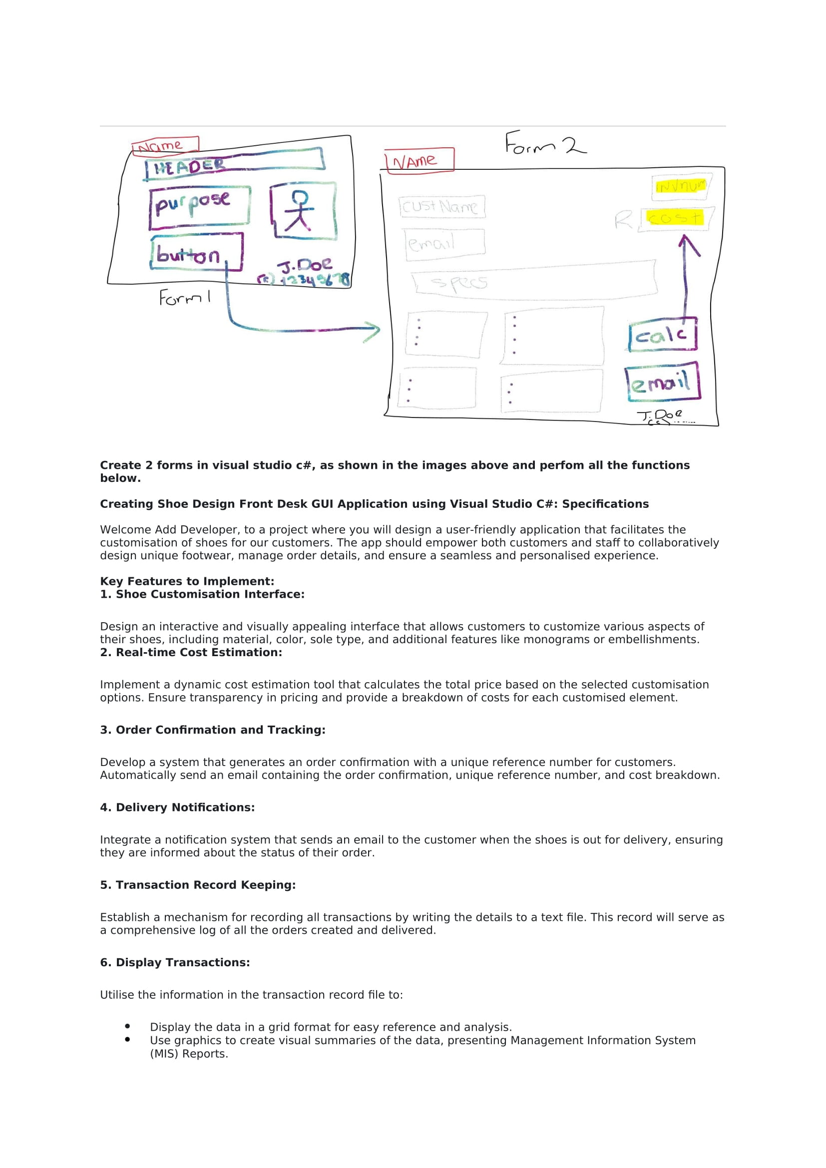 Create 2 ﻿forms in visual studio c#, ﻿as shown in the | Chegg.com