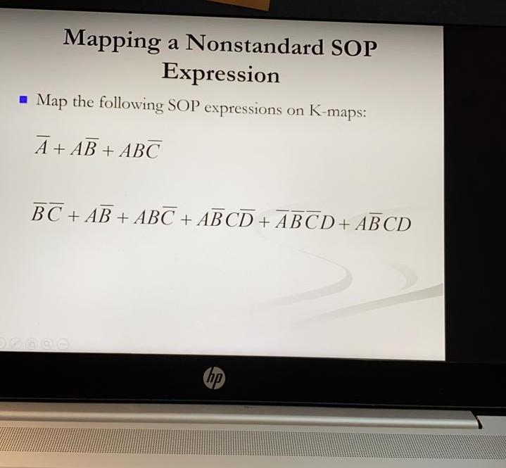 Solved Mapping a Nonstandard SOP Expression Map the | Chegg.com