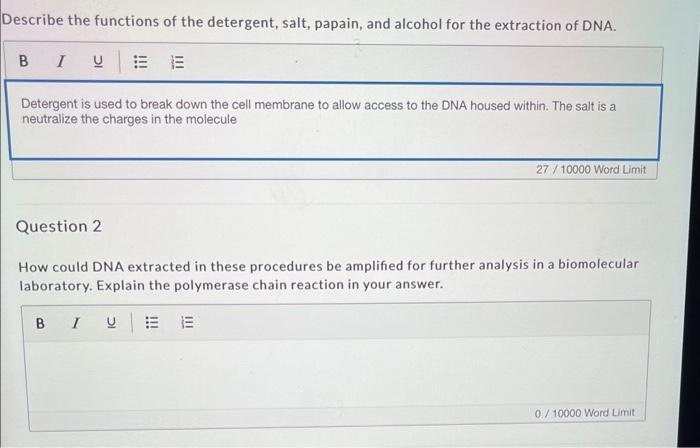 Solved escribe the functions of the detergent, salt, papain, | Chegg.com