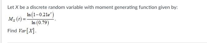 Solved Let X be a discrete random variable with moment | Chegg.com