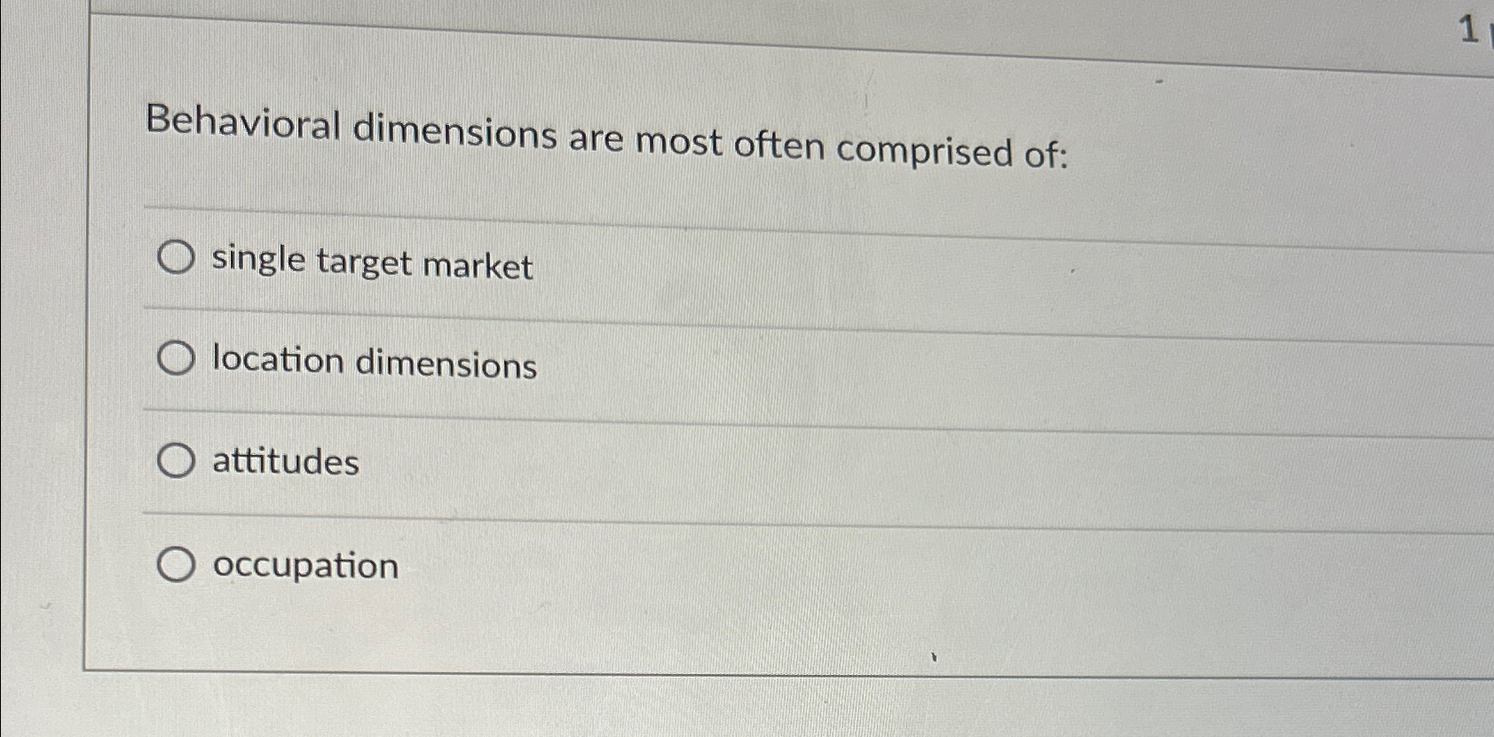 Solved Behavioral dimensions are most often comprised | Chegg.com