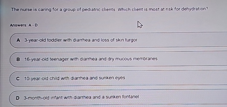 Solved The nurse is caring for a group of pediatric clients. | Chegg.com