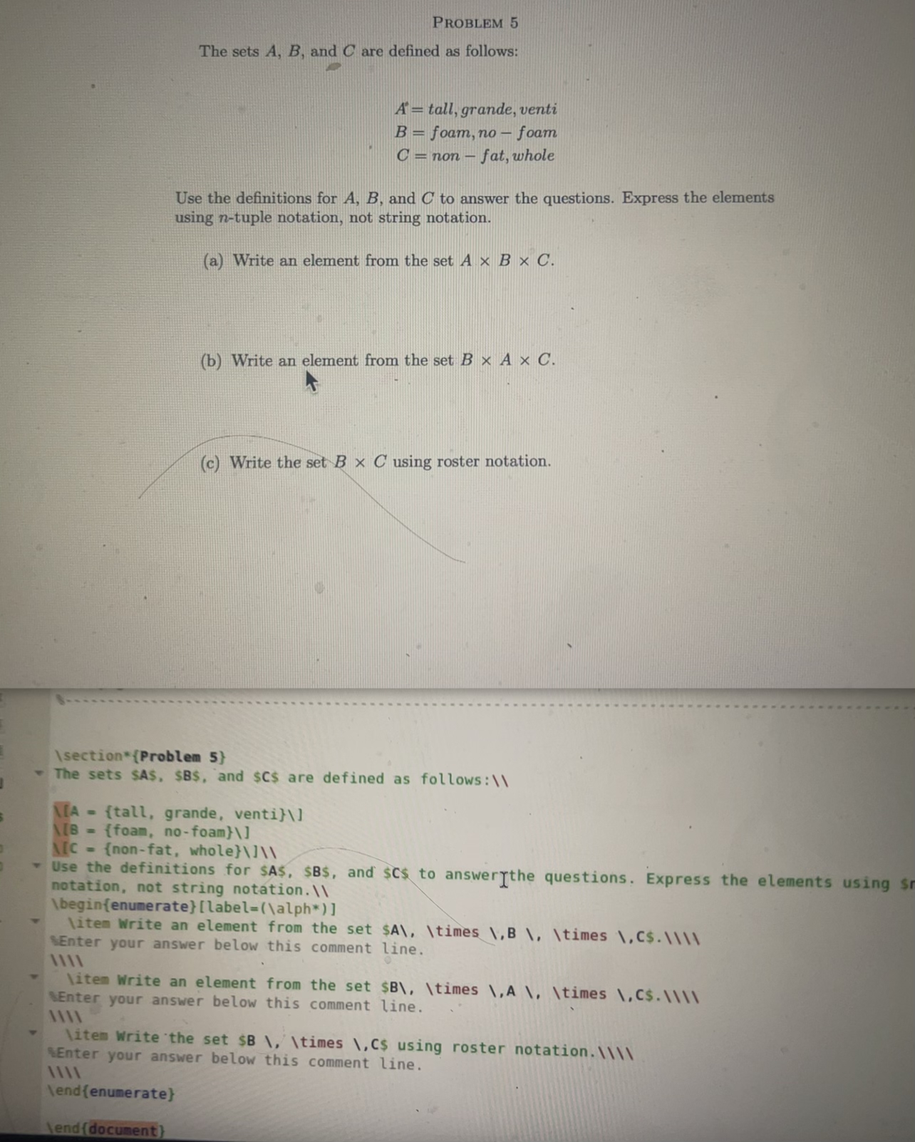 Solved Show latex and use the definitions for A, ﻿B, ﻿and C | Chegg.com