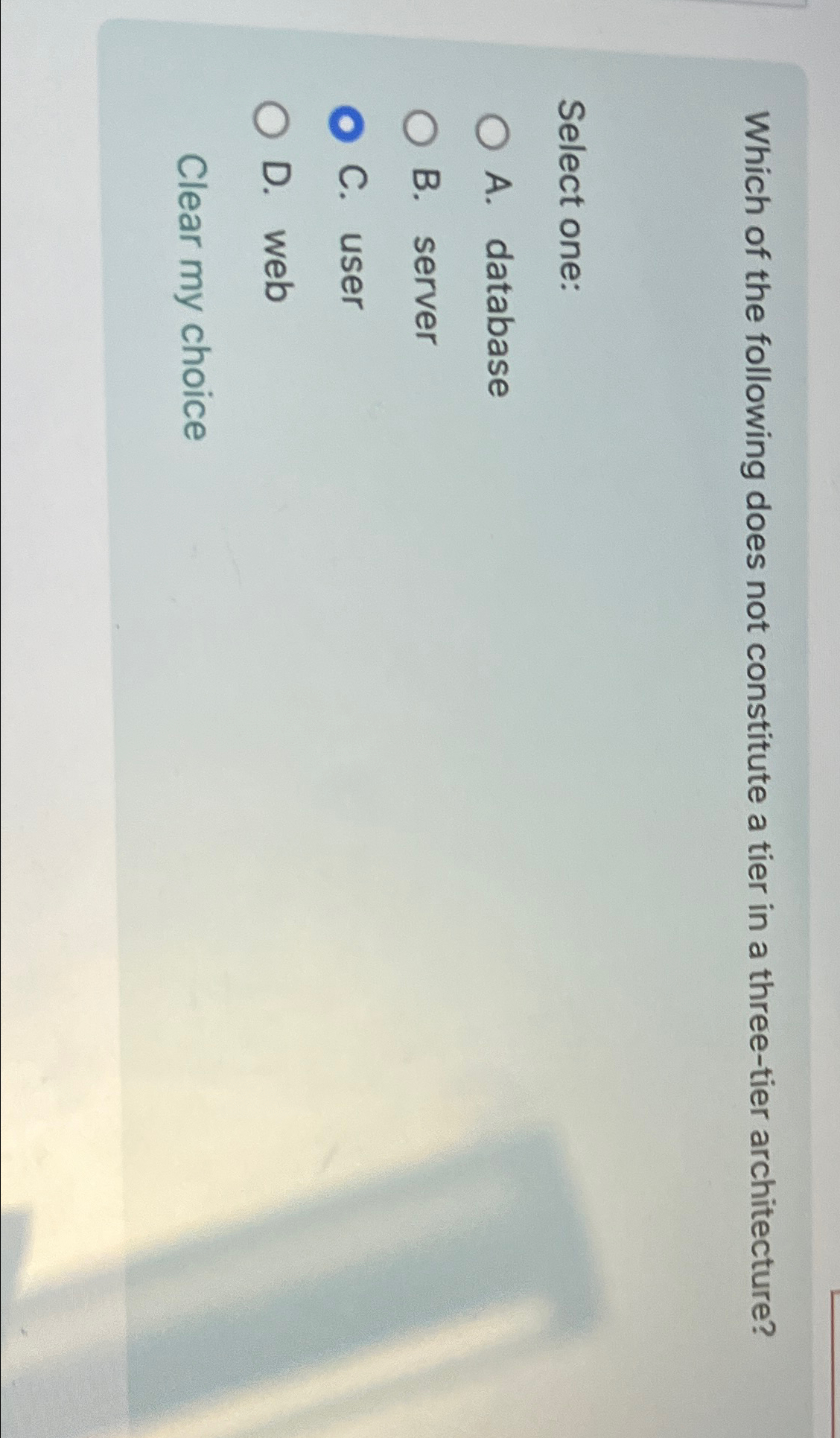 Solved Which of the following does not constitute a tier in | Chegg.com