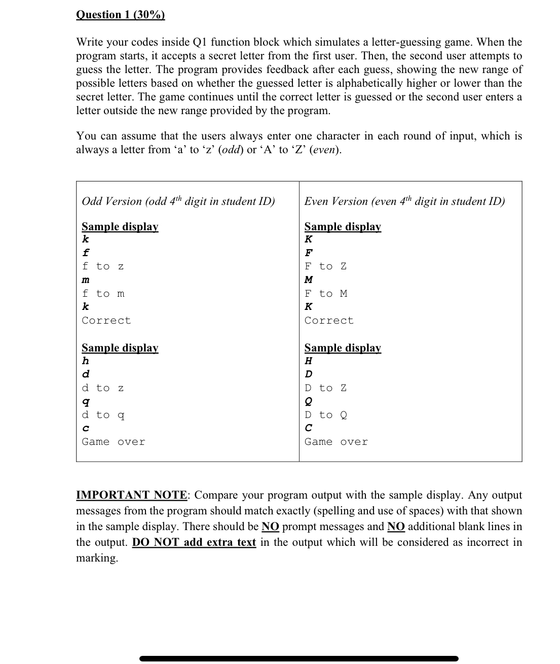 Solved Question 1(30%)Write your codes inside Q1 ﻿function | Chegg.com