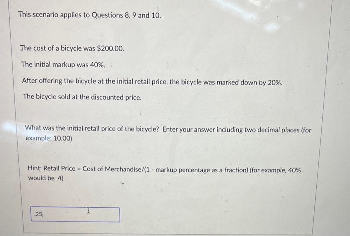 Solved This scenario applies to Questions 8,9 and 10. The | Chegg.com