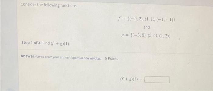 Solved Consider the following functions. | Chegg.com