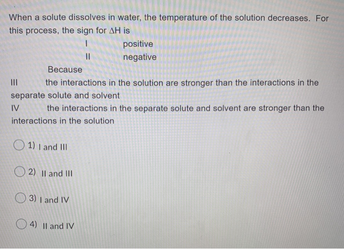 Solved When a solute dissolves in water, the temperature of | Chegg.com