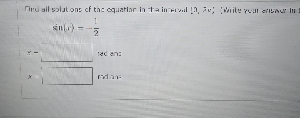 Solved Find all solutions of the equation in the interval | Chegg.com