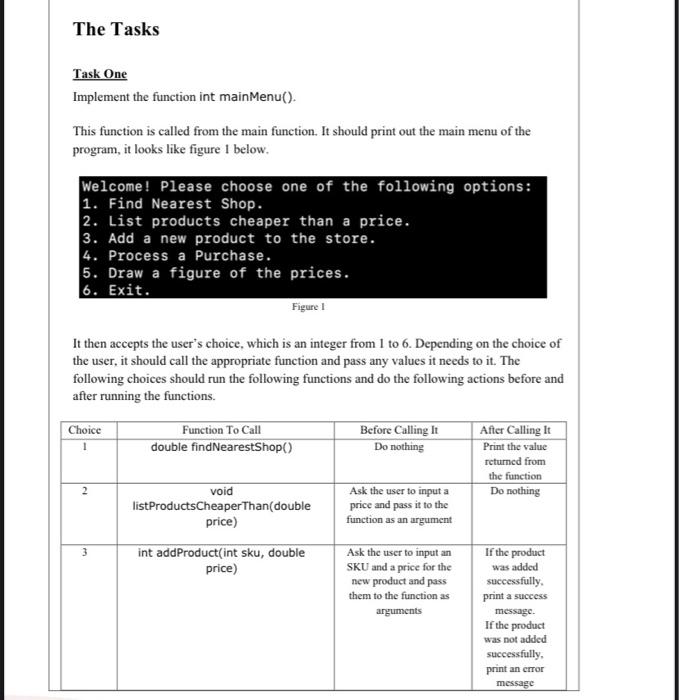 Solved The Tasks Task One Implement The Function Int Chegg