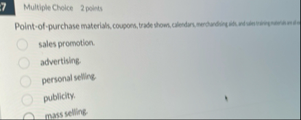 Solved 7Multiple Choice2 ﻿pointssales | Chegg.com