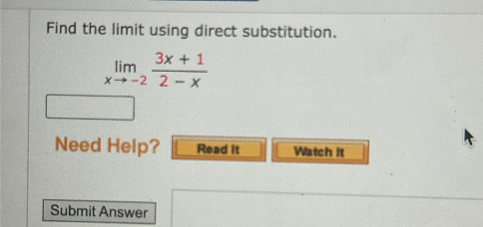 Solved Find the limit using direct | Chegg.com