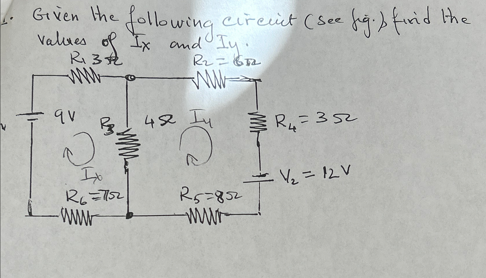 Solved Given the following circuit (see figj) ﻿finid the | Chegg.com