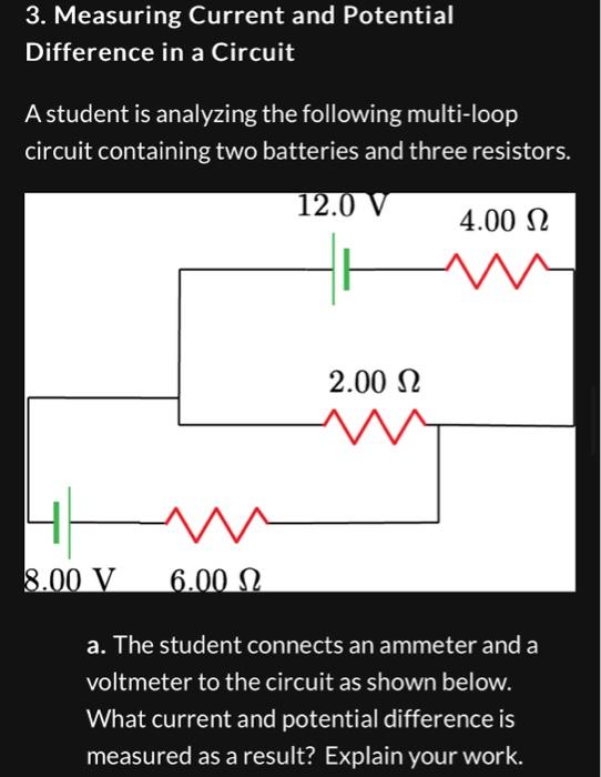 Solved 3. Measuring Current and Potential Difference in a | Chegg.com