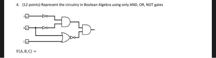 Solved 4. (12 points) Represent the circuitry in Boolean | Chegg.com