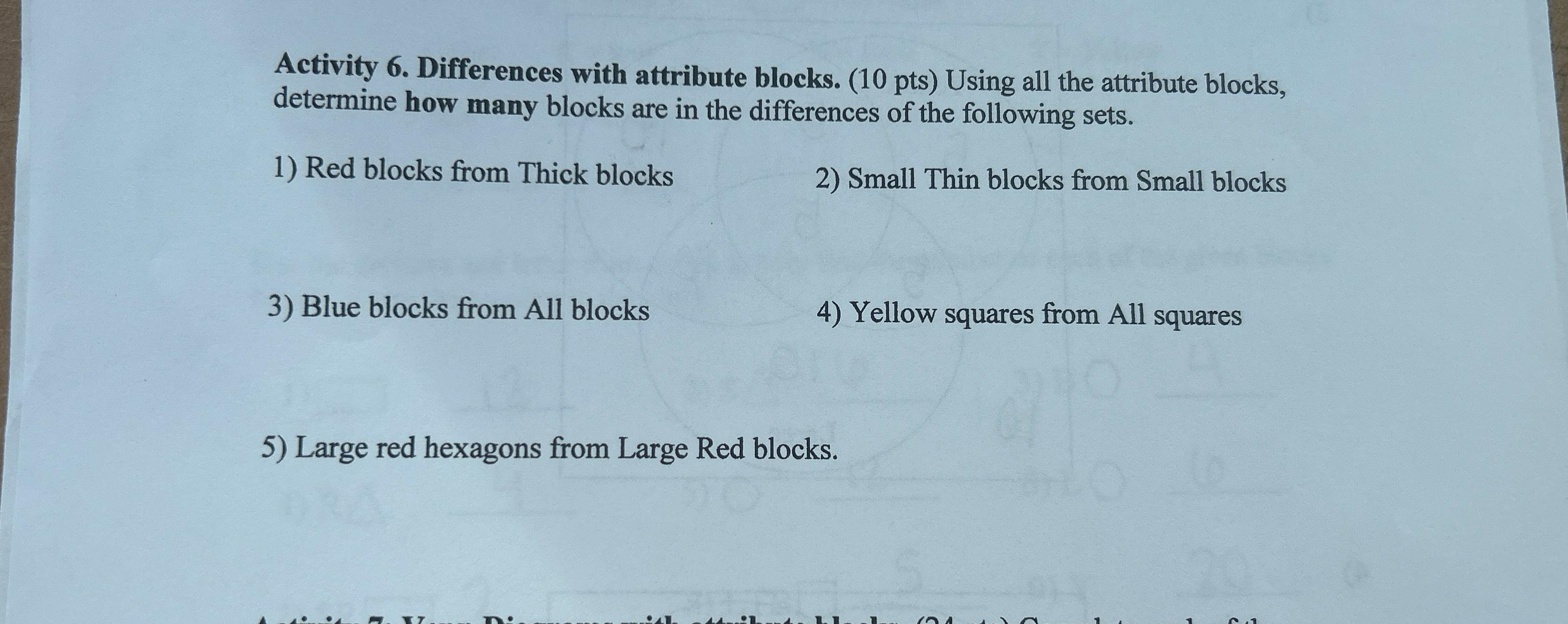 Solved Activity 6. Differences with attribute blocks. (10 | Chegg.com