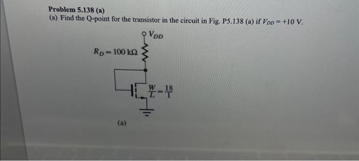 Solved Problem 5.138 (a) (a) Find the Q-point for the | Chegg.com