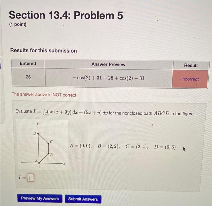 Solved Section 13.4: Problem 5 (1 point) Results for this | Chegg.com