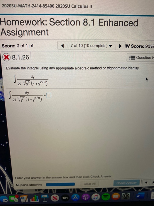 Solved 2020SU-MATH-2414-85400 2020SU Calculus II Homework: | Chegg.com