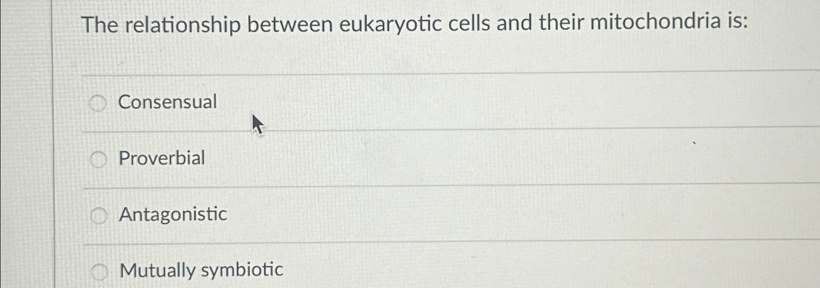 Solved The relationship between eukaryotic cells and their | Chegg.com