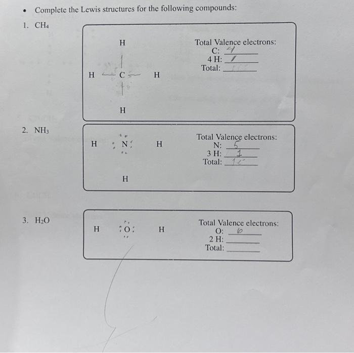 Solved - Complete the Lewis structures for the following | Chegg.com