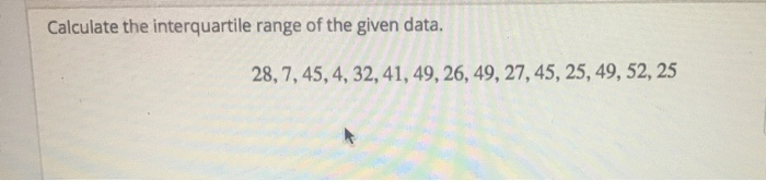 Solved Calculate the interquartile range of the given data. | Chegg.com