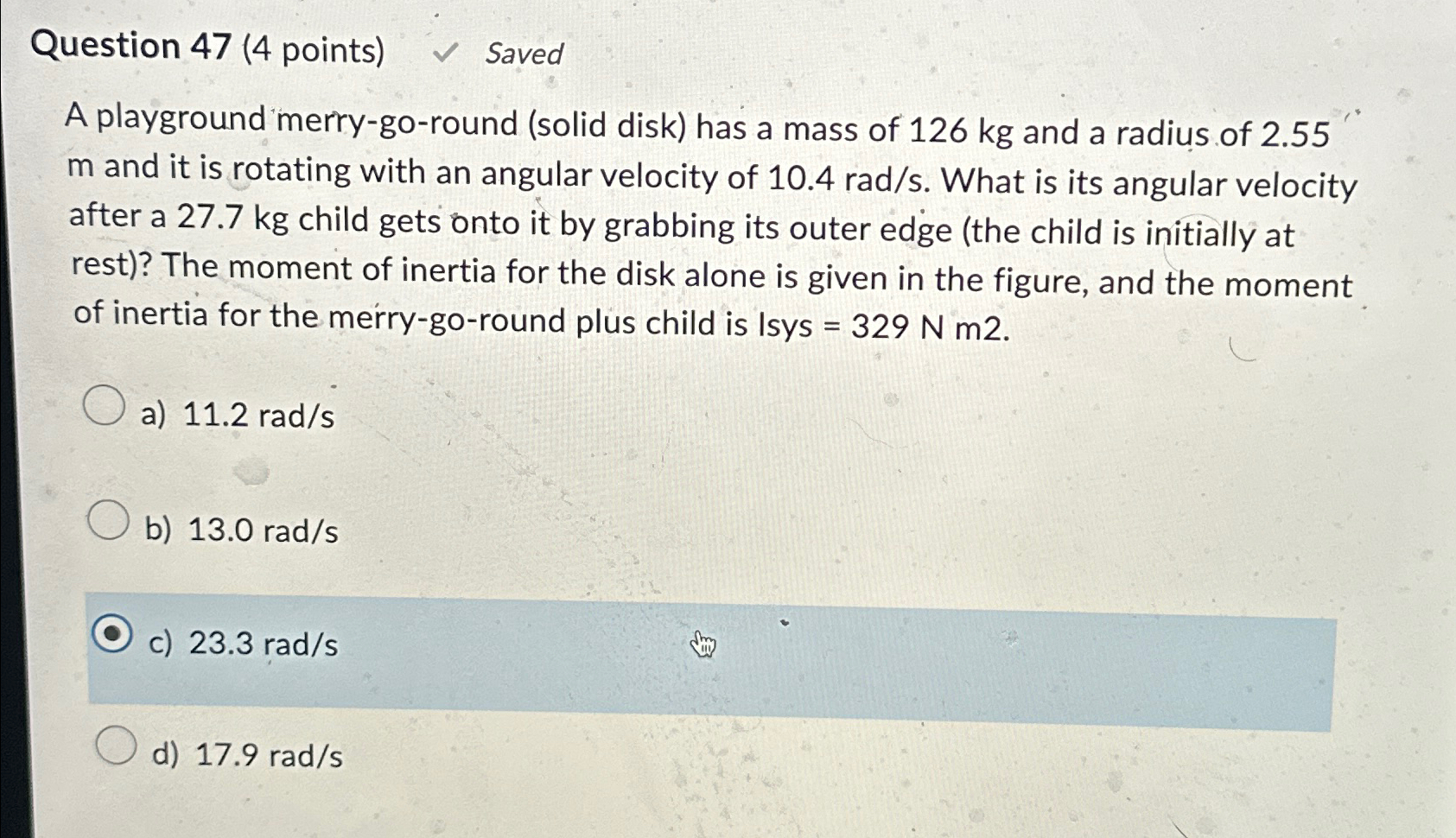 Solved Question 47 (4 ﻿points) ﻿SavedA playground | Chegg.com