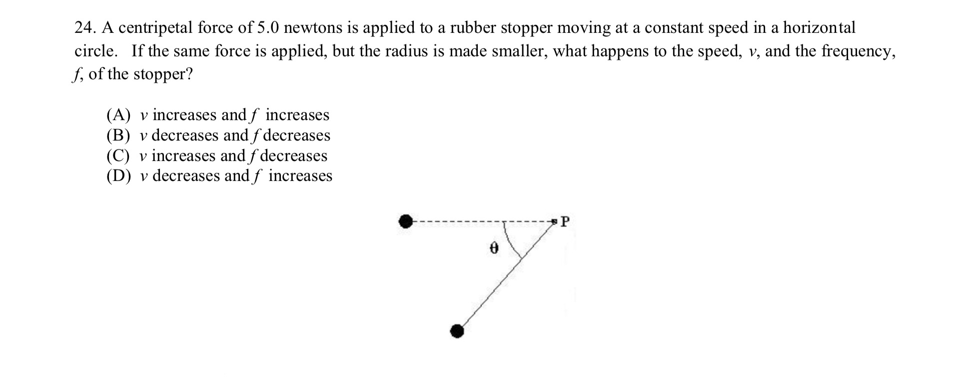 Solved A centripetal force of 5.0 ﻿newtons is applied to a | Chegg.com