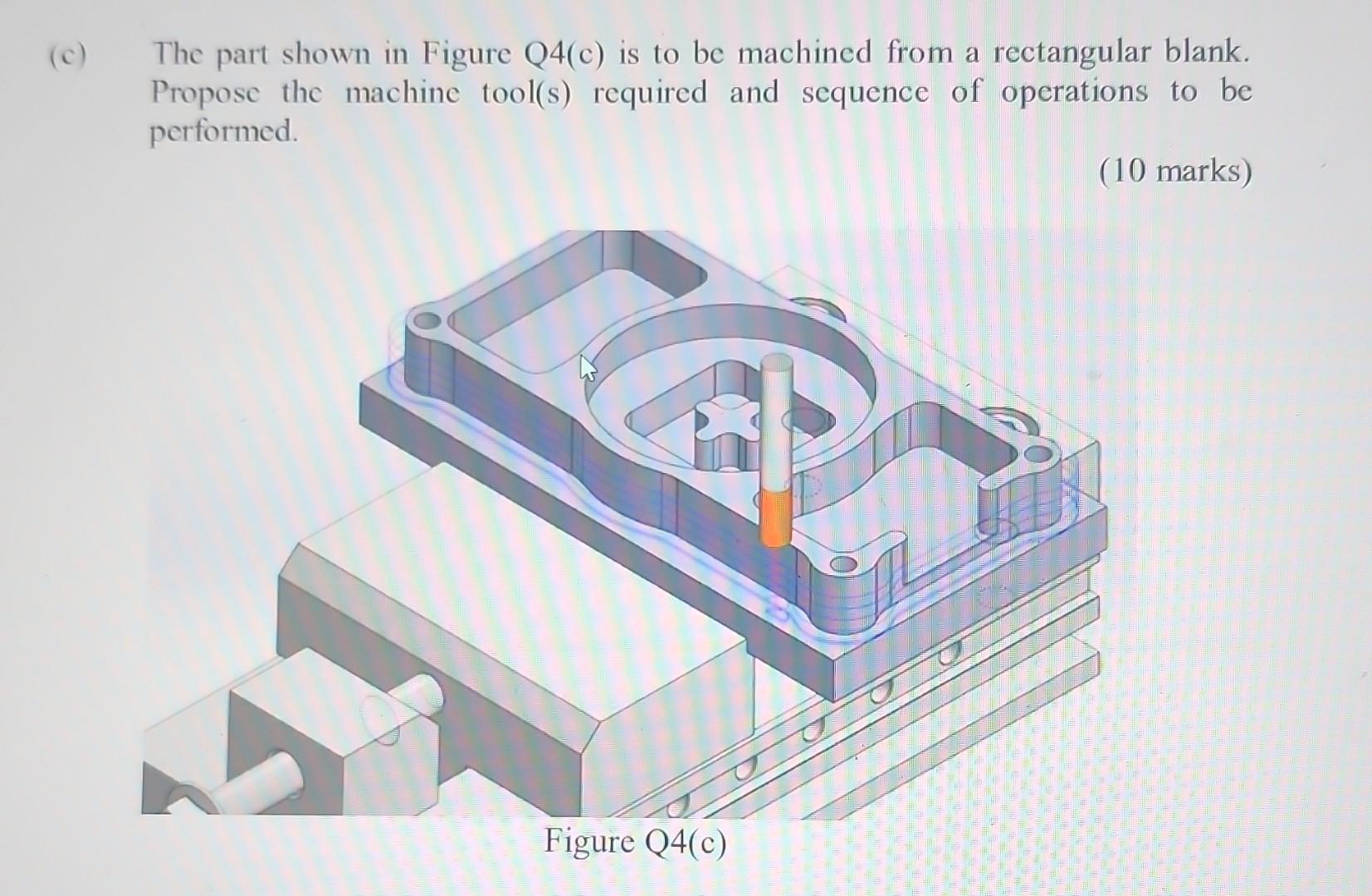 The part shown in Figure Q4(c) is to be machined from | Chegg.com