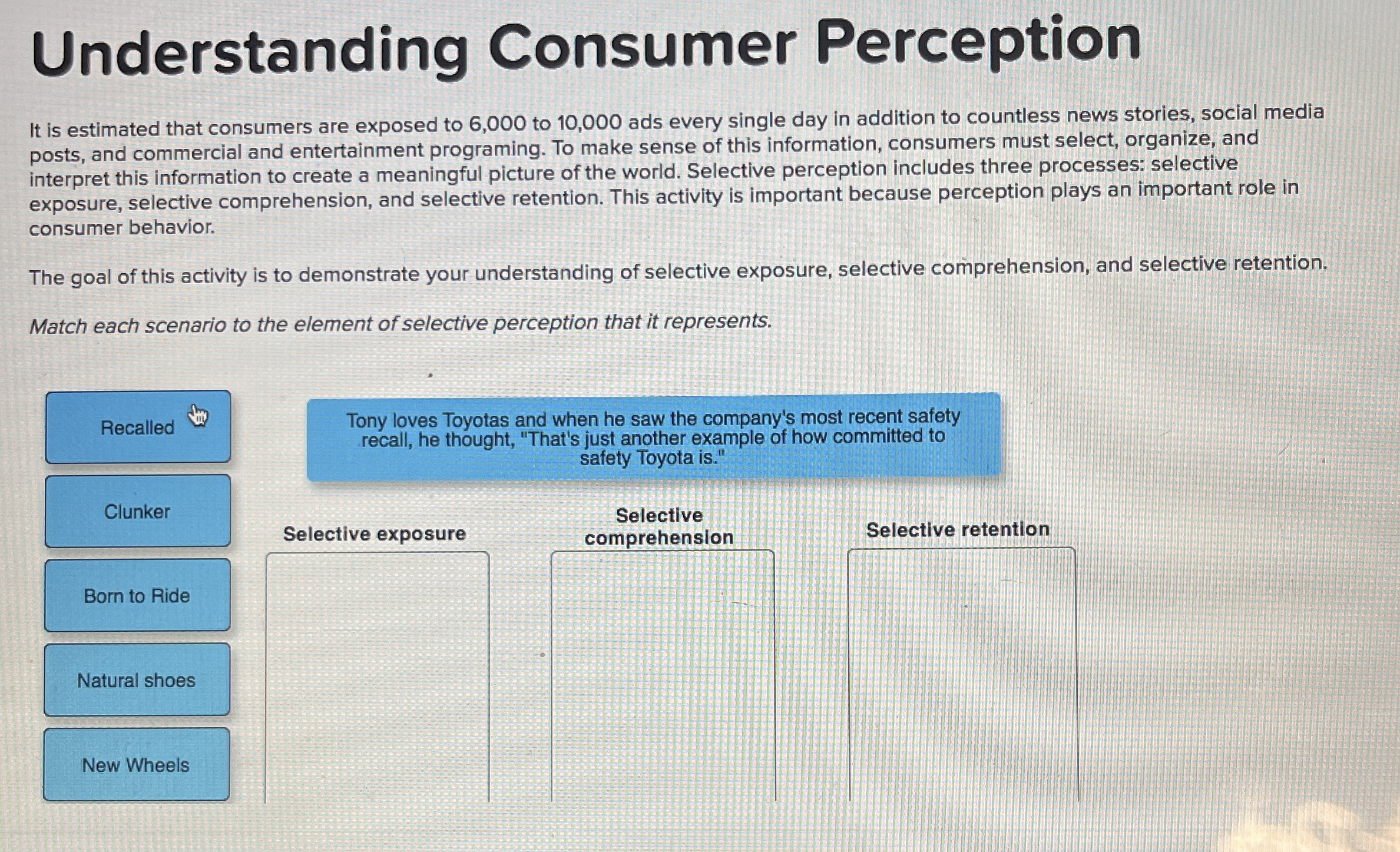 Solved Understanding Consumer PerceptionIt is estimated that | Chegg.com