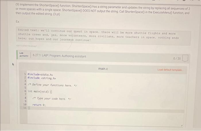 Solved 6.27LAB : Program: Authoring assistant Instructor | Chegg.com