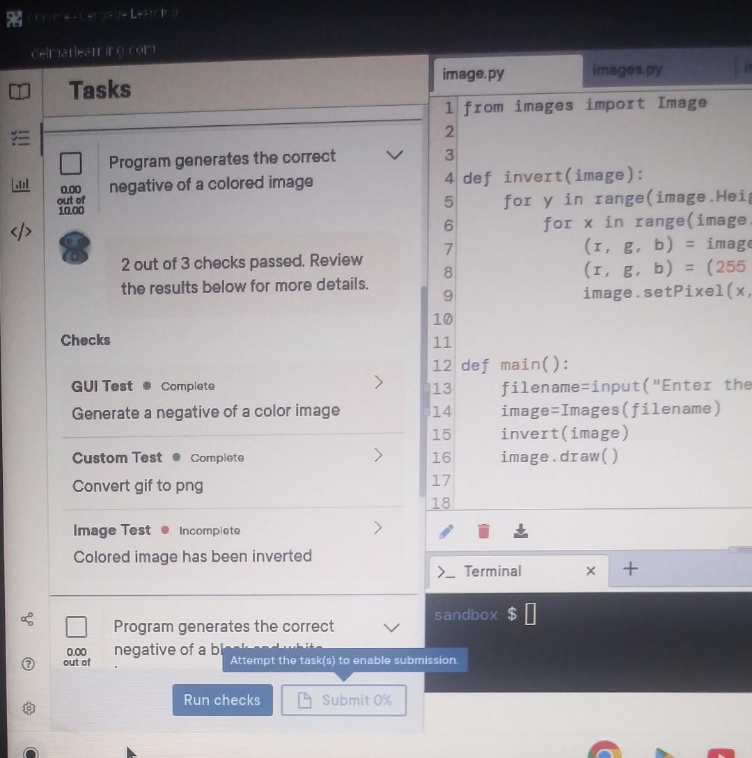Solved What the code for this and how to invert an image. I | Chegg.com