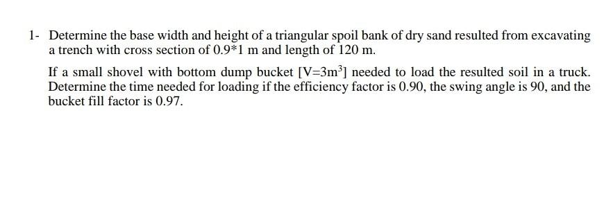 Solved 1- Determine the base width and height of a | Chegg.com