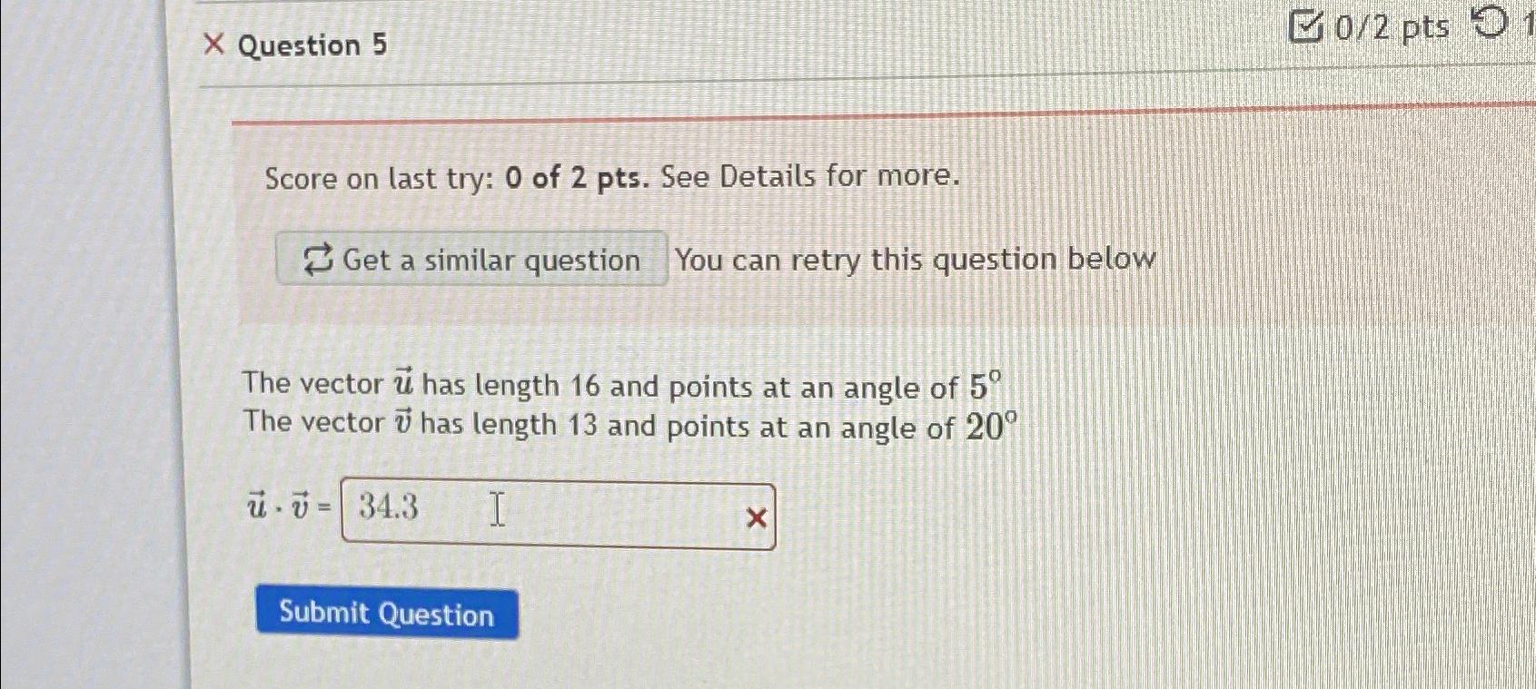 Solved The vector vec(u) ﻿has length 16 ﻿and points at an | Chegg.com