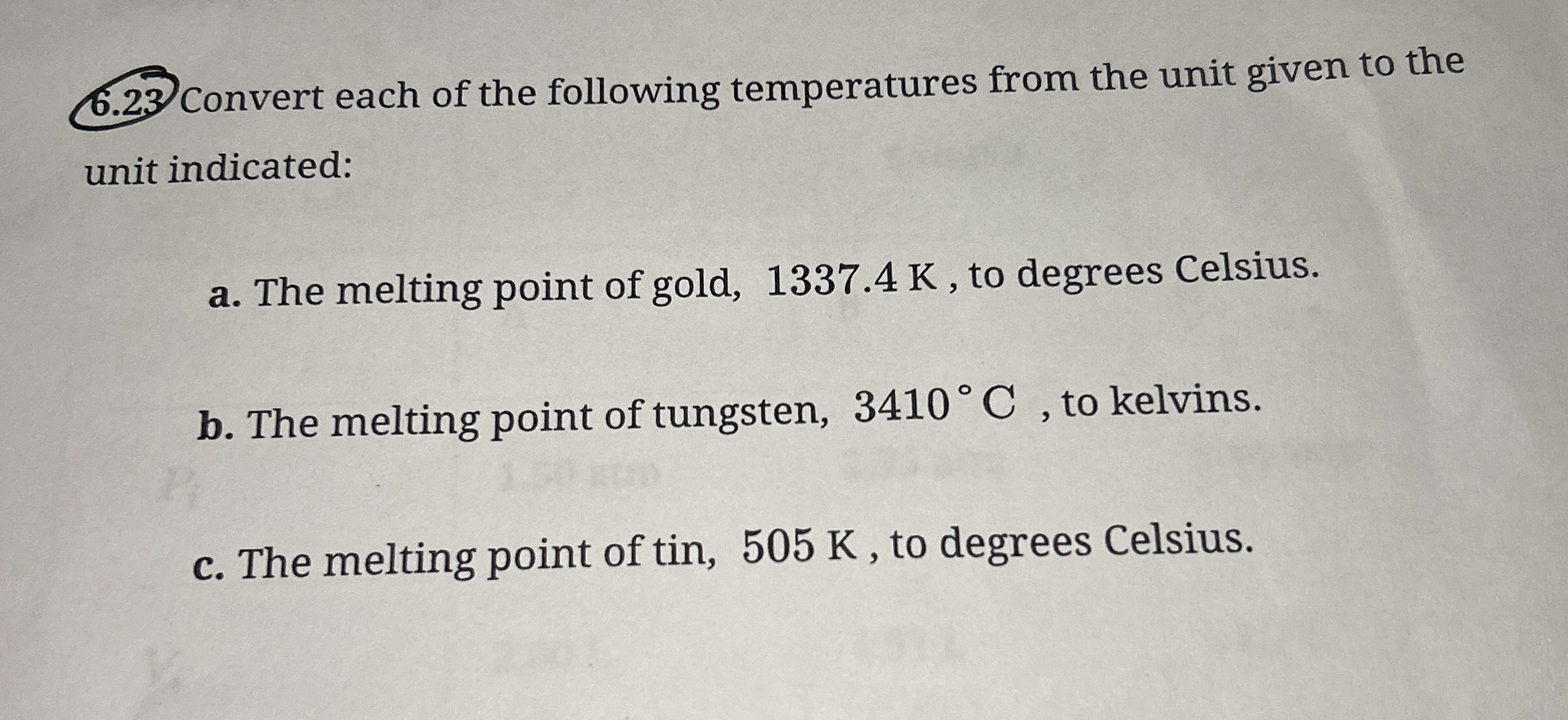 Solved 6.23 ﻿Convert each of the following temperatures from | Chegg.com