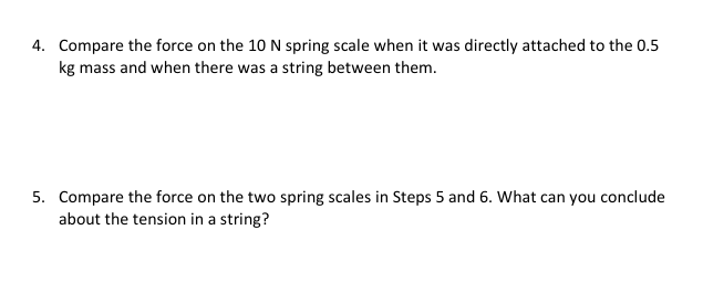 Solved 4. ﻿Compare the force on the 10 ﻿N spring scale when | Chegg.com
