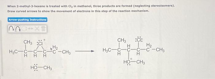 Solved When 2-methyl-3-hexene is treated with Cl2 in | Chegg.com
