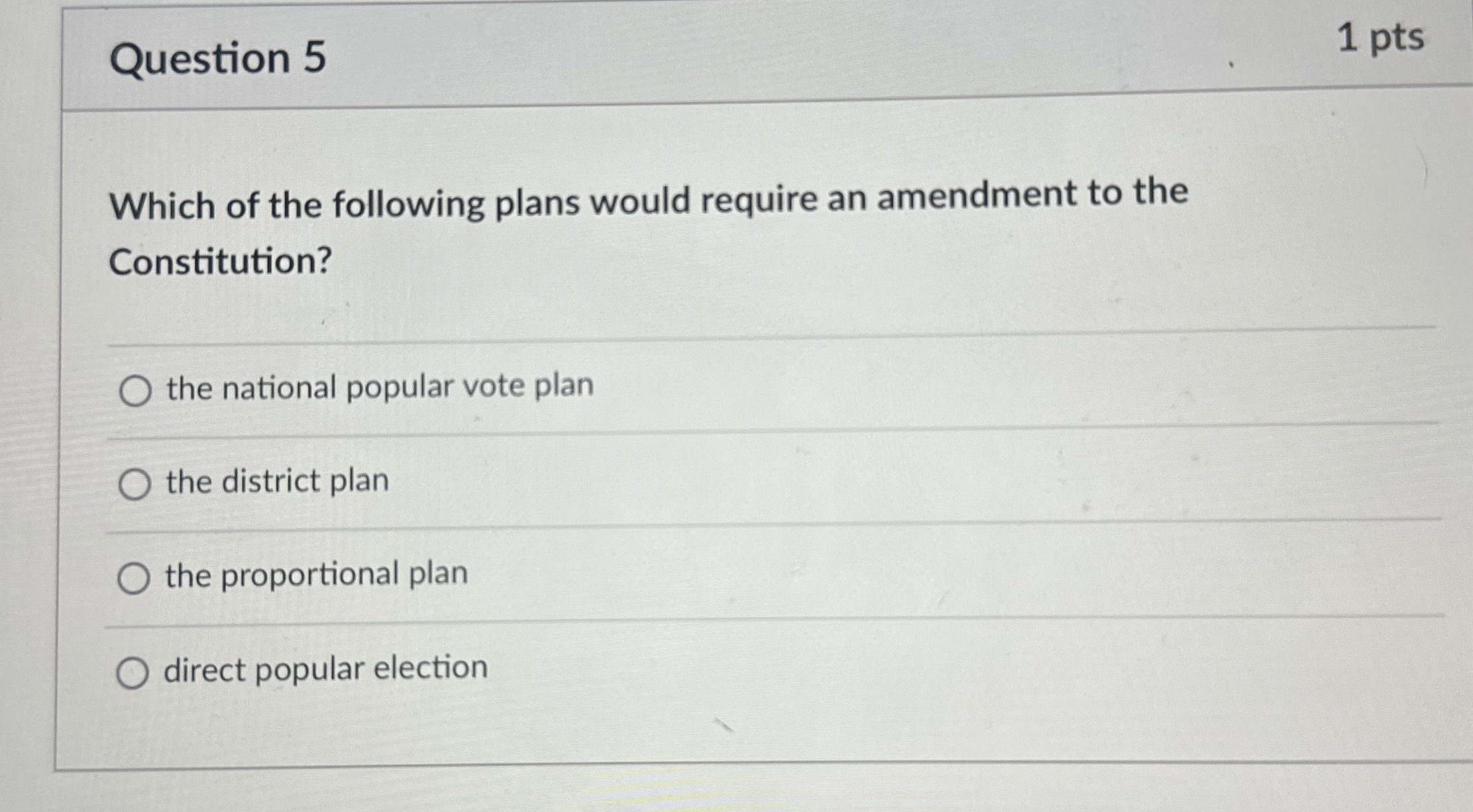 Solved Question 51 ﻿ptsWhich of the following plans would | Chegg.com