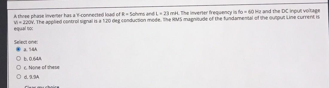 Solved A full bridge inverter with RLC load having the | Chegg.com