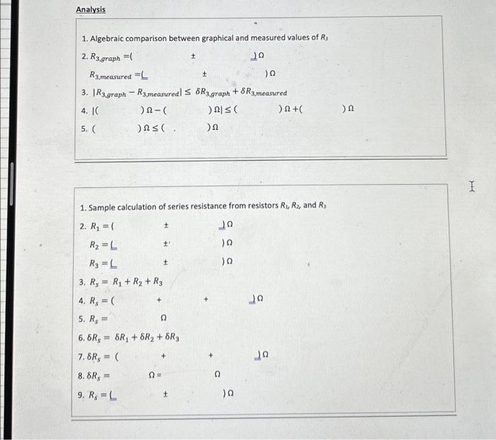 Analysis 1. Algebraic comparison between graphical | Chegg.com